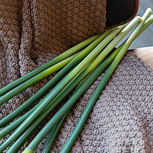 DUYONE Artificial Flowers Calla Lilly 25.6'' Large Latex Fake Bouquet Soft Real Touch Long Stem Plants 5 Pcs for Home,Living Room,Bedroom,Dining Table,Office,Weddings Party Garden Décor(Yellow)