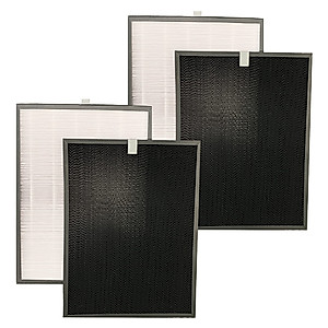 Think Crucial Replacement 2 Air Purifier Filters & 2 Carbon Filters Fit Winix J, Models HR950 & HR1000, Compatible with Part # 117130-4 PACK
