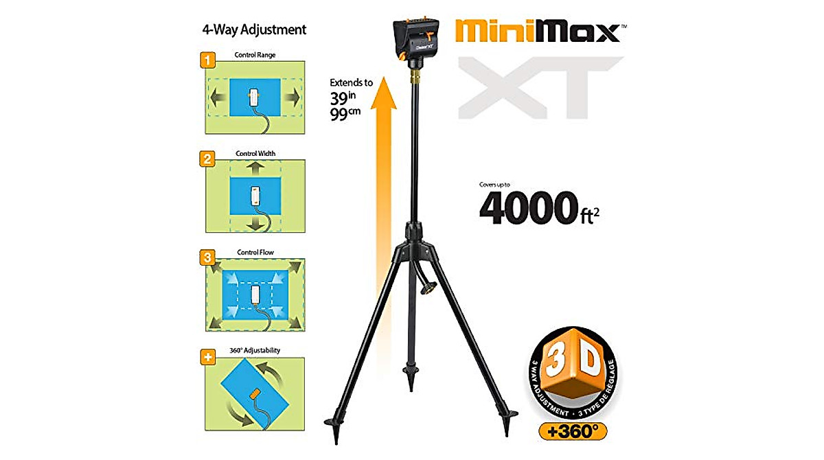 Melnor MiniMax Turbo Oscillating Sprinkler on Tripod