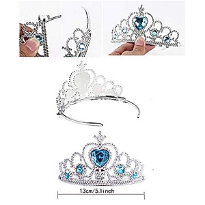 10Pcs Girls Princess Dress up Accessories Tutu Skirt Princess Tiara Crown Set Princess Party Decorations Gifts Party Favors Costume for Girls
