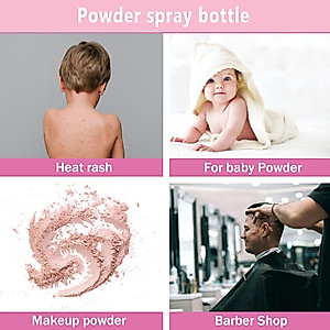 2 Pcs 50ML Empty Powder Spray Bottle, Glitter Duster Sprayer, Portable Travel Spray Bottle, Barber Spray Bottle, Dry Spray Bottle for Cakes, Crafts, Dry Cleaning Powder, Glitter, Skin Care