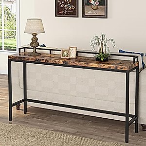 Tribesigns 70.9 inch Extra Long Sofa Table, Narrow Console Table Behind Couch, Rustic Industrial Entryway Table Skinny Hallway Table for Living Room
