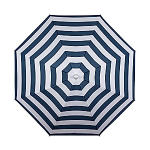 PICNIC TIME Outdoor Canopy Sunshade Beach Umbrella 5.5', Small Patio Umbrella, Beach Chair Umbrella, (Blue & White Stripe)