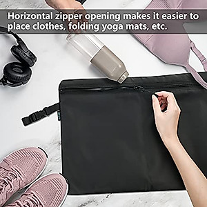 Beautyflier Water Resistant Wet Dry Bags, Reusable Bags for Baby Cloth Diapers, Stroller, Washable Travel Bags, Beach, Pool, Gym Bag for Swimsuits & Wet Clothes (Black, 16.25x11.5")