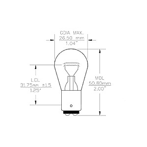 CEC Industries #1158 Bulbs, 6.4/7 V, 16.57/5.25 W, BA15d Base, S-8 shape (Box of 10)