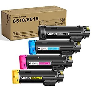 6510 / 6515 Extra High Capacity Toner Cartridge Compatible Replacement for Xerox Phaser 6510, WorkCentre 6515 Printer 4-Color Set (1 Black 1 Cyan 1 Magenta 1 Yellow)