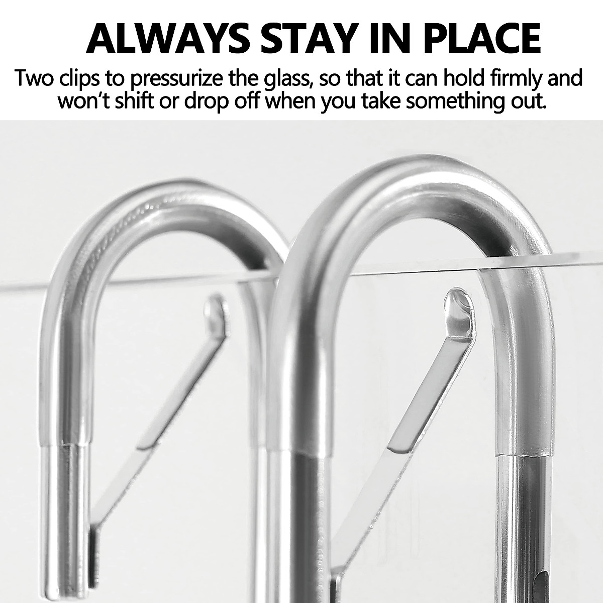 Shower Door Towel Hooks - 9"~13" Length Adjustable Hook for Framed & Frameless Over The Door Glass, Squeegee Holder, Towels Hanger for Bath Suits Rozer Robes Loofahs Shavers, 2-Pack Silver