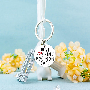 Dog Mom Gifts Best Dog Mom Ever Keychain Funny Gifts for Dog Lovers Women Mothers Day Birthday Christmas Gifts for Dog Mom Dog Themed Gifts Keyring Gag Gifts for New Puppy Owners