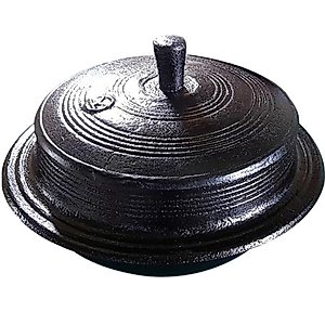 Xgxoz Korean Traditional Thick cast Iron Pot Pre-Seasoned Cast Iron 2-in-1 Heavy-Duty Dutch Oven with Skillet Lid Set, Oven,Grill, Stove Top, BBQ and Induction Safe