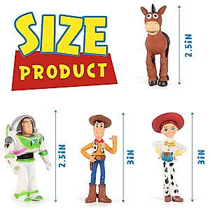 12 PCS Story Cake Toppers Figurines, Mini Figures Set Cute Action Figures Cupcake Toppers Cartoon Action Figures Birthday Party Cake Decorations (A)