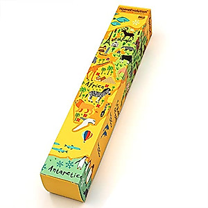 HomeEvolution Large Kids Educational Animal Landmarks World Map Peel & Stick Wall Decals Stickers Home Decor Art for Nursery