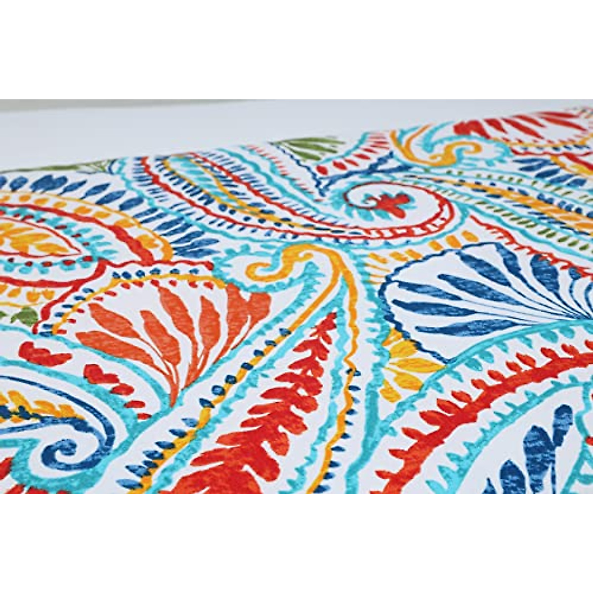 Pillow Perfect Paisley Indoor/Outdoor Chair Seat Cushion, Tufted, Weather, and Fade Resistant, 19" x 19", Blue/Multi Ummi, 2 Count