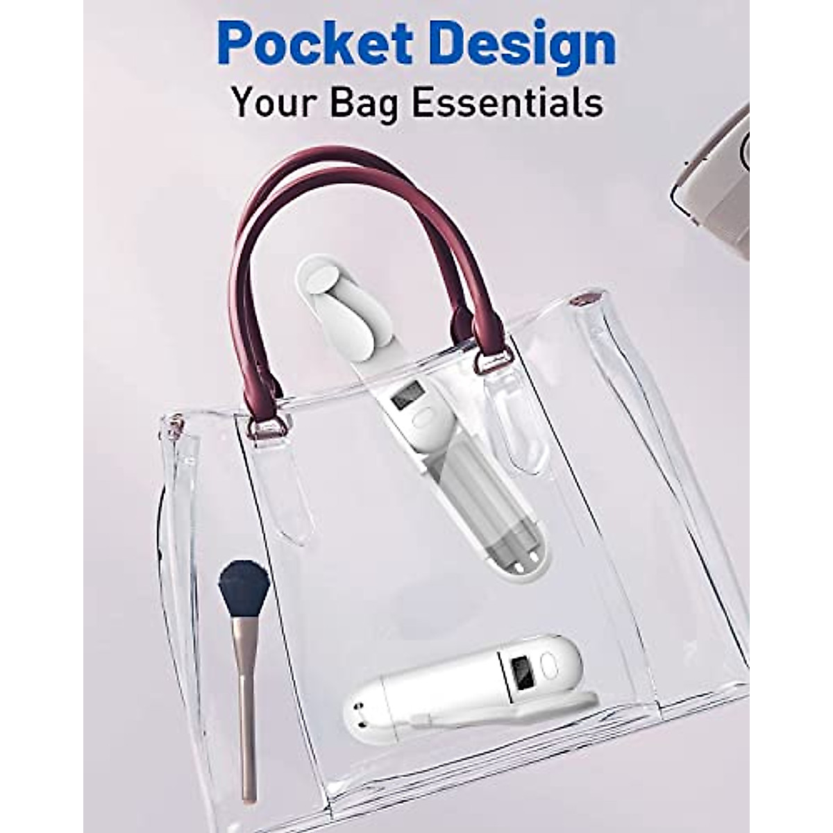 AICase portable folding small fan / USB charging treasure / mobile phone holder, silent mini fan, 2 speed, strong wind, suitable for home and office (ivory white)