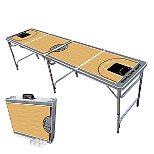 8-Foot Professional Beer Pong Table - San Antonio Basketball Court