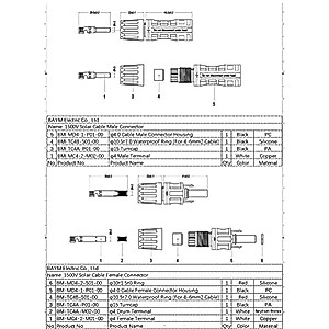 BAYM Connector Male Female Solar Panel Connector 50A 1500V for PV Cable 10mm 8AWG Connect UV Resistant(10Pairs)