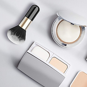 Luxspire Powder Makeup Brush, Flat Kabuki Brush, Single Large Makeup Brush Soft Face Mineral Powder Foundation Brush Blush Brush for Blending Makeup, Black & Gold