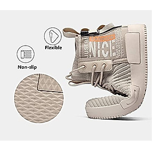 XIDISO Men’s High Top Fashion Sneaker Casual Slip on Walking Shoes for Men Beige