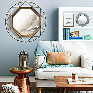 Stonebriar SB-6137A Gold Geometric Wall Mirror, 30 x 30