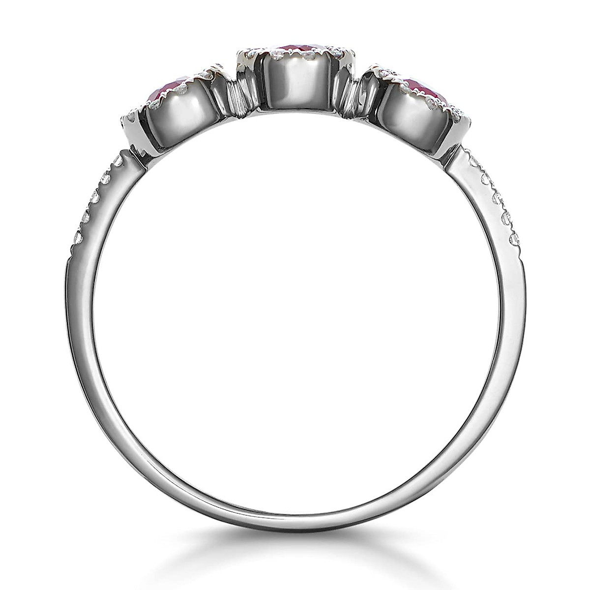 etneyjewels 1 Carat Natural White Diamond & Red Ruby Round Cut Bridal Engagement Rings For Women In 10Kt Solid White Gold & Wedding Bezel Setting(Red Gemstone 0.6 Ctw,Clarity I2,Color Hi,6)