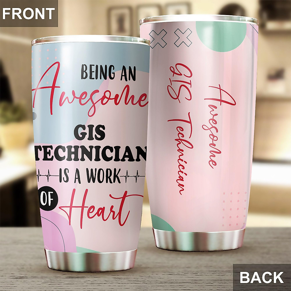 MEDROC Awesome GIS Technician Tumbler Stainless Steel 20oz, Funny GIS Technician Gifts Bulk For Birthday Christmas, GIS Technician Gifts For Men Women Office Coworker Driking Coffee Cup Humor