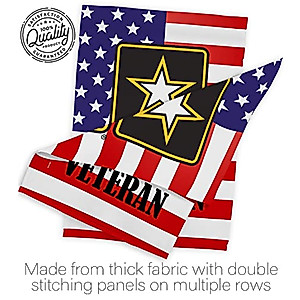 US Army American US Flag Home Decor Armed Forces Rangers Official Licensed United State Military Banner Wall Hanging Veteran Gifts Retire Yard Tapestry Decorative Cemetery Garden Rememberance Made in USA