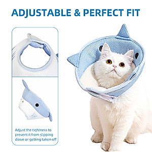 Oceskyha Cat Cone Collar Soft to Stop Licking, Cat Recovery E Collar for Small Large Cats,Collar for Small Dogs Teddy Dog, Cat Neck Cone Alternative for Cats Kittens(Blue Dink)