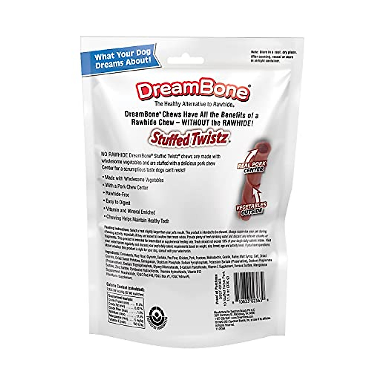 DreamBone Stuffed Twistz 10 Count, Rawhide-Free Chews