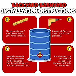 Backyard Barnyard 4 Pack NO PECK Poultry Cup Waterer Drinker for Chicken Ducks Quail (Hardware Included) Chooks Bebederos para Gallinas