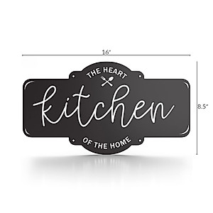 Barnyard Designs Rustic Metal Kitchen Wall Decor Sign, Country Farmhouse Decoration for Your Home, Kitchen, or Dining Room, 16” x 8.5”