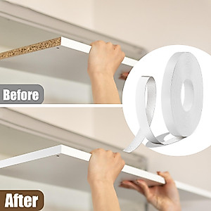 GZDUCK Melamine Edge Banding, 3/4 inch x 25ft White Edge Banding with Hot Melt Adhesive Pre-glued Cabinet Edge Banding Flexible White Veneer Edging for Plywood Furniture Table