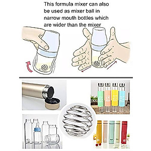YOFAN 5 Pack Formula Mixers,Milkshake Protein Shaker Ball For Small Bottle,Food Grade Stainless Steel Wire Mixer Mixing Ball For Small Shaker,Drinking Bottle Cup (5)