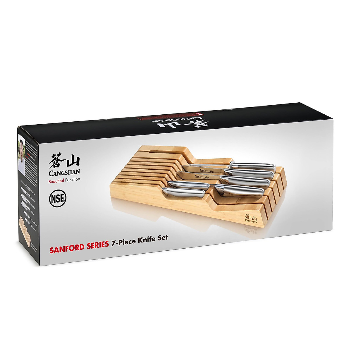 Cangshan Sanford Series 1027167 German Steel 7-Piece Knife In Drawer Set