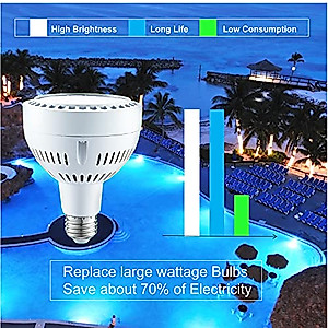 LED Pool Light Bulb 120V 65W 6500LM 6500K Daylight White LED Swimming Pool Light Bulb, Replaces up to 200-800W Traditionnal Bulb for Most Pentair Hayward Light Fixtures