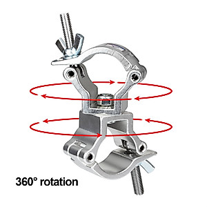 Lighting Truss Swivel Coupler DJ Light Clamps 2 Inch Aluminum Alloy Max Load 220 LBs for 1.88-2 Inch Pipe 4 Pack