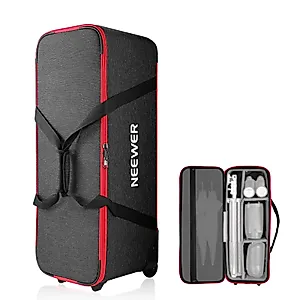 Neewer Trolley Case for Photo Studio Equipment, 30"x11"x11"/77x28x27cm, Tripod Rolling Bag with Wheels/Straps/Padded Compartment/Handle for Light Stands, Strobes, Photography Accessories, PB005