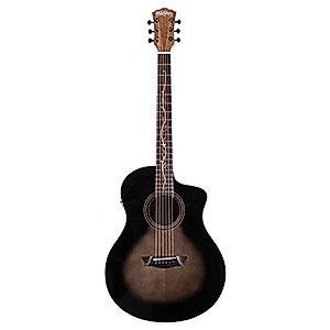 Washburn Bella Tono 6 String Acoustic-Electric Guitar, Right, Gloss Charcoal Burst (BTS9VCECH-D)