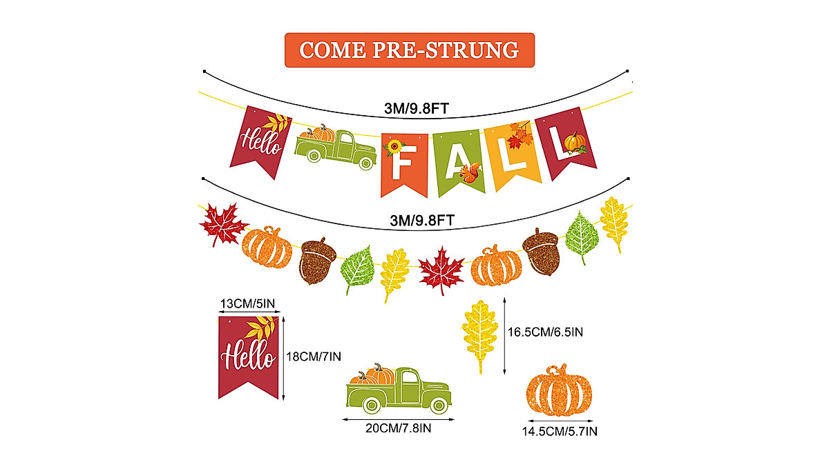 CAVLA Hello Fall Banner - Perfect for Autumn Decorations