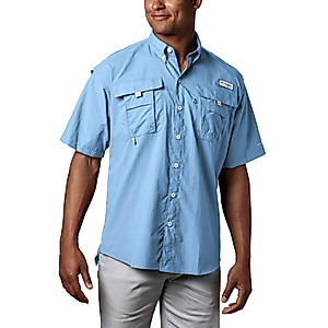 Columbia Men's Bahama II UPF 30 Short Sleeve PFG Fishing Shirt, Sail, Large