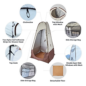 FLEXTAILGEAR Pop Up Privacy Tent Portable Camping Shower Instant Privacy Shelters Changing Dressing Room Pod Outdoor Camp Potty Toilet Bathroom with Carry Bag for Camping Hiking Beach Sunshade Fishing