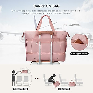 BOSTANTEN Weekender Bags for Women Travel Under Seat Carry On Bag Duffle Bag with Shoe Compartment Overnight Hospital Bags