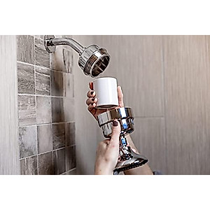 SparkPod High Output Shower Filter Cartridge- Suitable for People with Sensitive and Dry Skin and Scalp, Filters Chlorine and Impurities | 1-min install (Enhanced, 3 pc)