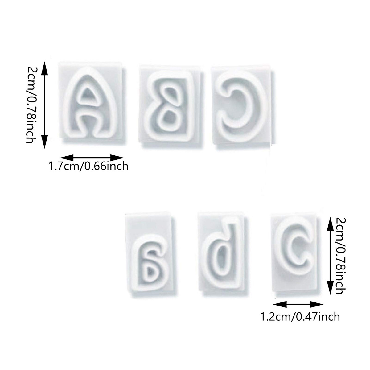 Mini Plastic Alphabet Cookie Cutter Fondant Letter Cutters Symbol Cut Outs Molds Upper & Lower Letter Stamps, 0.5 Inch