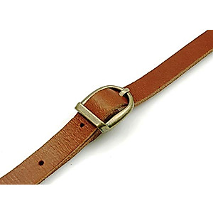 44" ~ 47.7" byhands Genuine Leather Adjustable Crossbody Bag Strap with Leather Tab, Tan (40-1150)