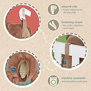 Cinch by dexbaby Plush Mini Bear - Sleep Aid Womb Sound Soother w/ Playard and Crib Attachment