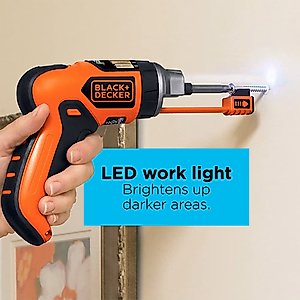 BLACK+DECKER 4V MAX Cordless Screwdriver with Screw Holder, SmartSelect (LI4000)