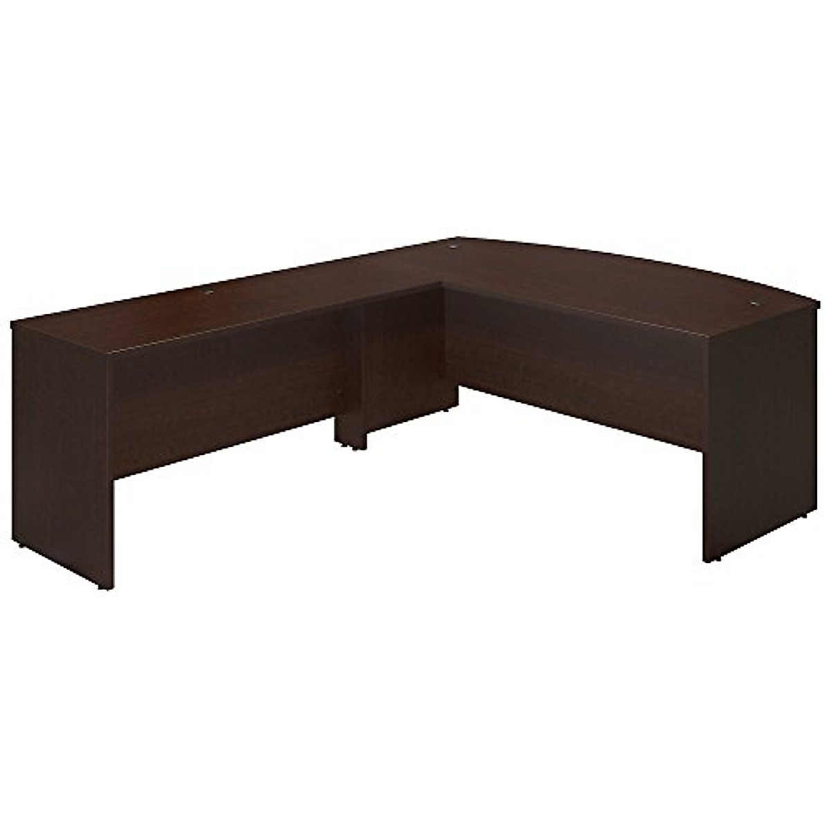 Bush Business Furniture Series C Elite 72W x 36D Bowfront Desk Shell with 60W Return in Mocha Cherry