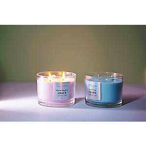 Impressive Natural Soy Lavender&Lemon Candles for Home Scented，Medium Jar Candles ，Candles Gift ，10.5oz 35Hour Burn Time 2-Wicks, Blue