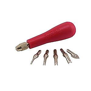 Speedball Linoleum Cutter Kit Assortment #1 - Linocut Carving Tools for Block Printing, Includes 5 Blades