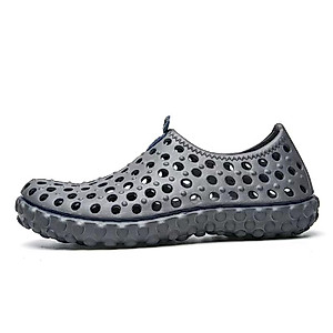 Zonkacen Mens Womens Slip On Casual Water Sport Anti Skid Outdoor Sandals for Summer Swimming Pool Surfing Fishing Shower Workout Athletic Holiday Gray 8.5 Men/10 Women