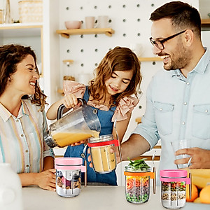 Sieral 4 Set Overnight Oats Containers with Lid and Spoon Overnight Oats Jars 12oz Glass Airtight with Measurement for Cereal Yogurt Milk (Multicolor)